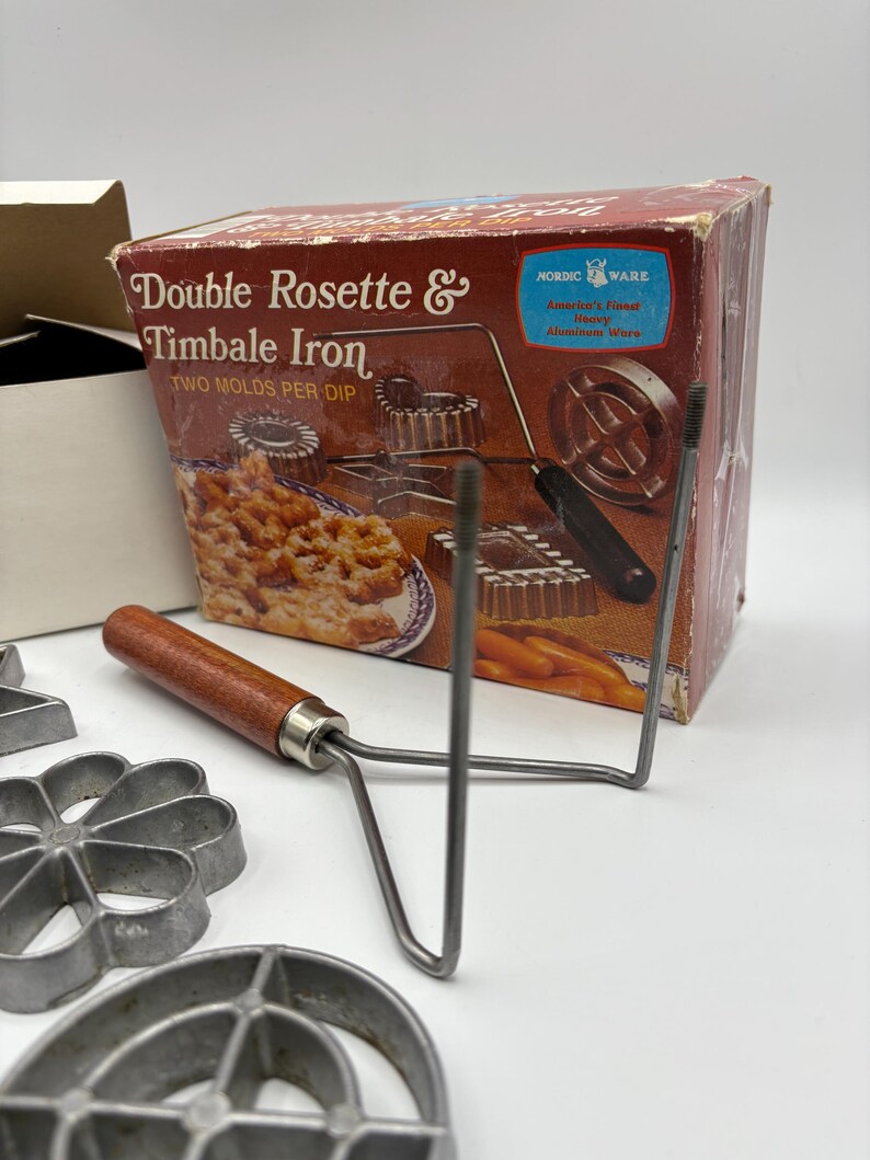 Vintage Scandinavian Double Rosette Iron Flower Rosette Molds Swedish ...