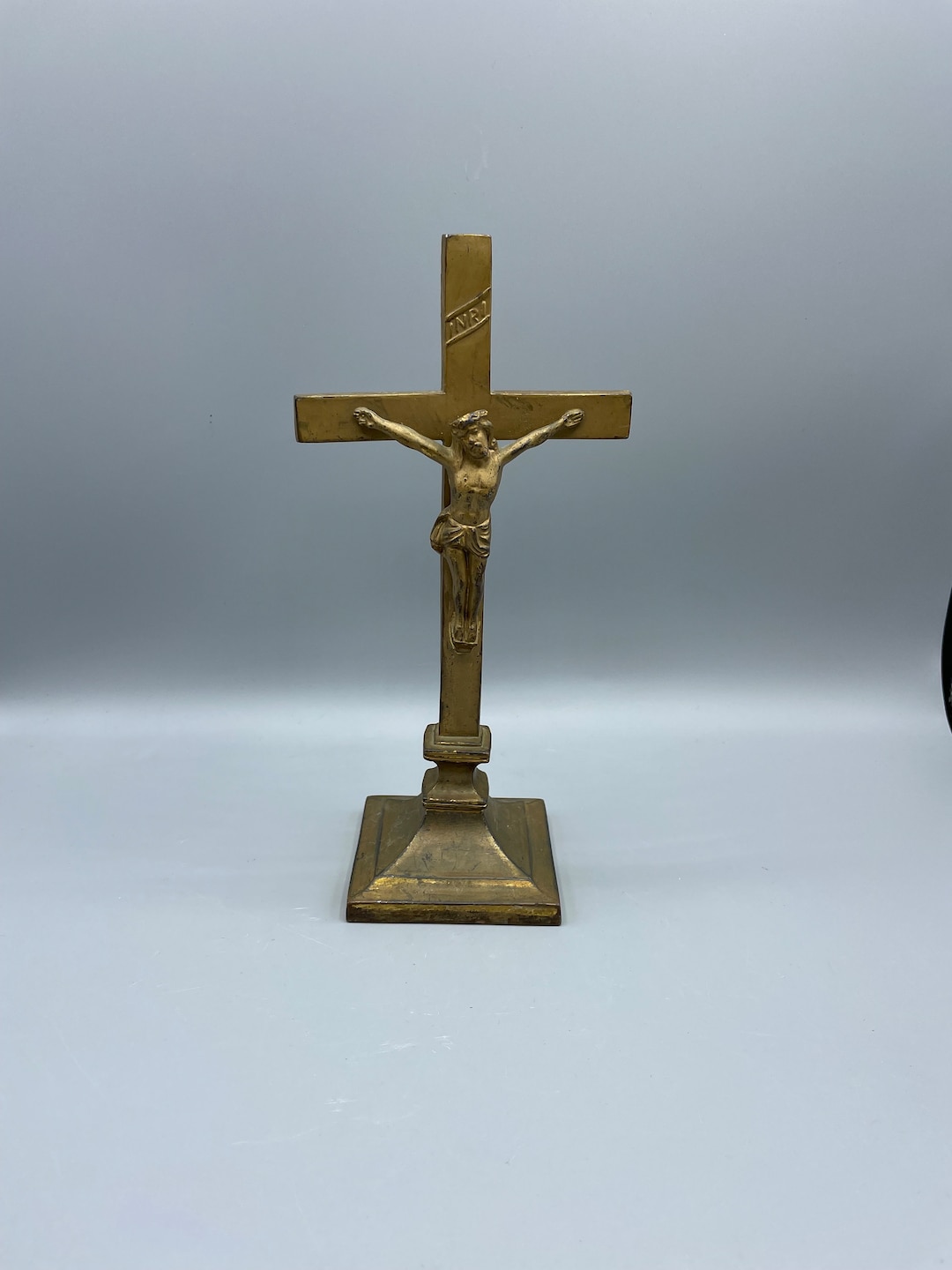 Vintage Metal Alter Cross Jesus Christ Crucifixion Tabletop Crucifix ...