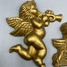 Gold Cherub Angels Mid Century Vintage Angel Wall Art Decor Pair Set of ...