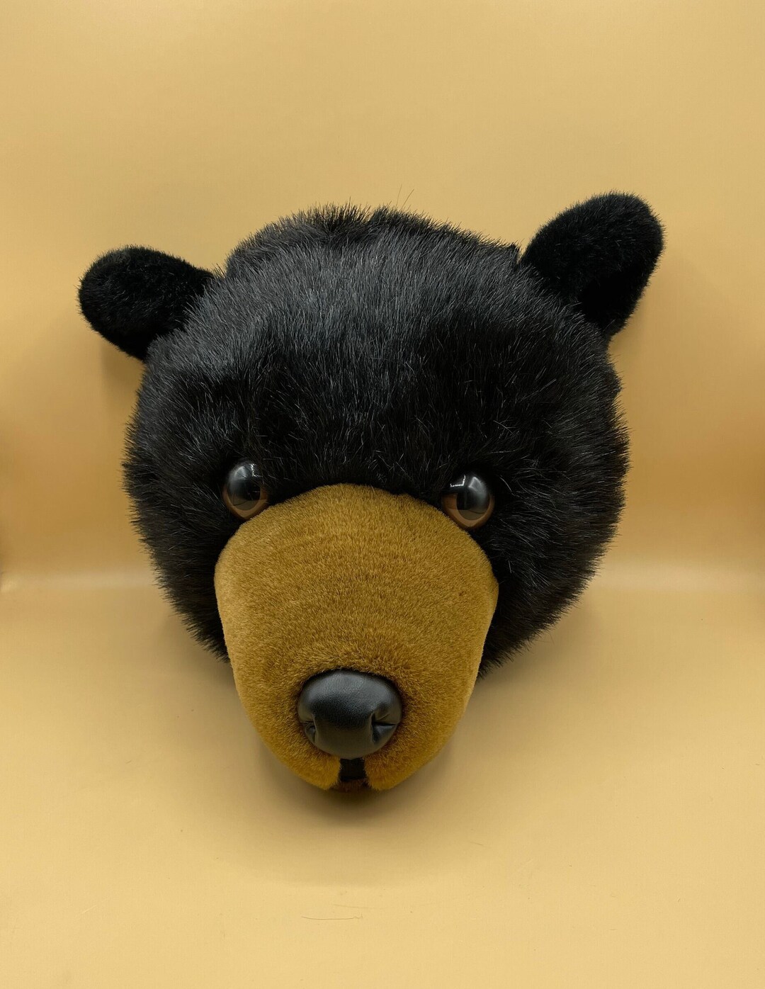 Canadian Plush Bear Head Wall Plushy Stuffed Black Bear Head Wall Mount Faux Taxidermy Animal ...