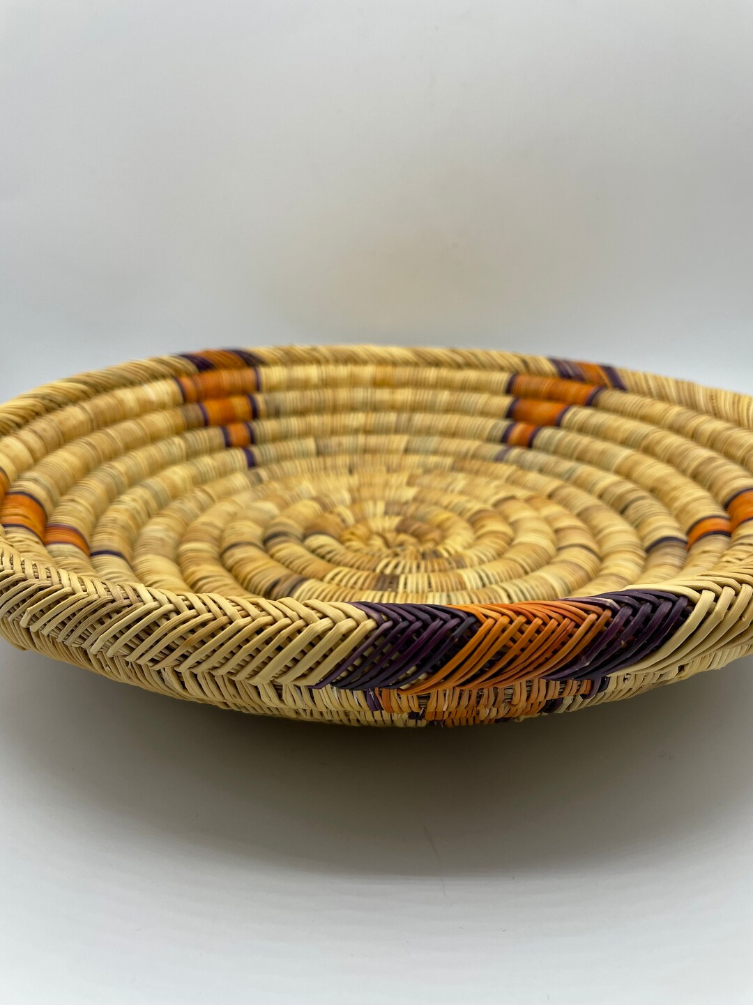 Vintage Coiled Basket Native American Design Decorative Coil Basket ...