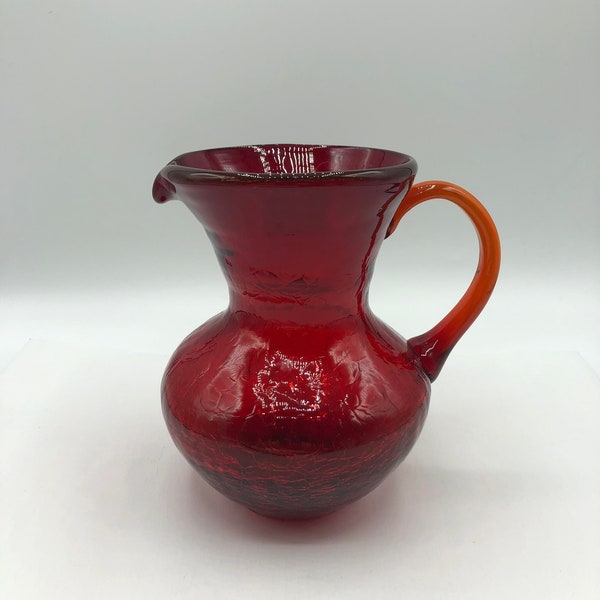 Red Glass Pitcher - Etsy