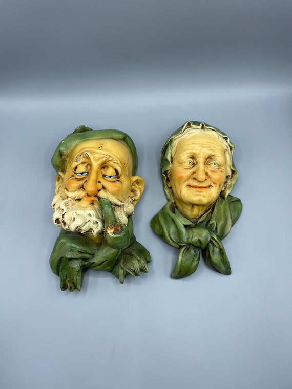 Vintage Devonware Chalkware Heads Made in Canada Genuine Hand - Etsy