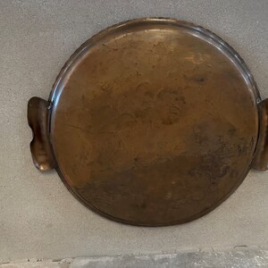 Vintage Round Craftsman Studios Hammered Copper Tray Copper Antique ...