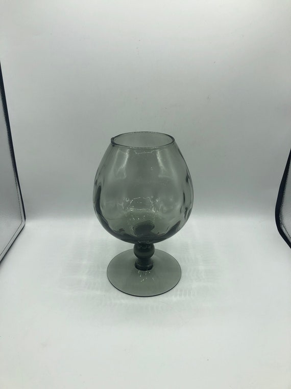 Vintage Large Brandy Snifter Oversized Smoky Gray Glass | Etsy