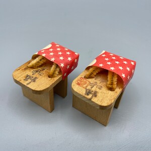 Vintage Mini Okobo Traditional Japanese Wooden Sandals Flat Wood Base ...