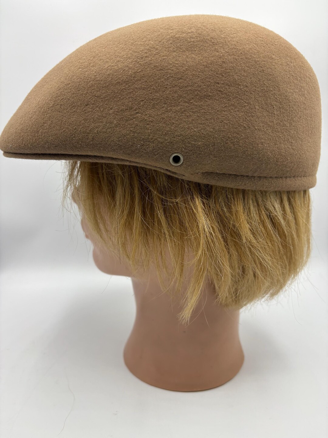 Pendleton 100% Wool Ascot Cap Tan Brown Beige Round Dome Driving Hat ...