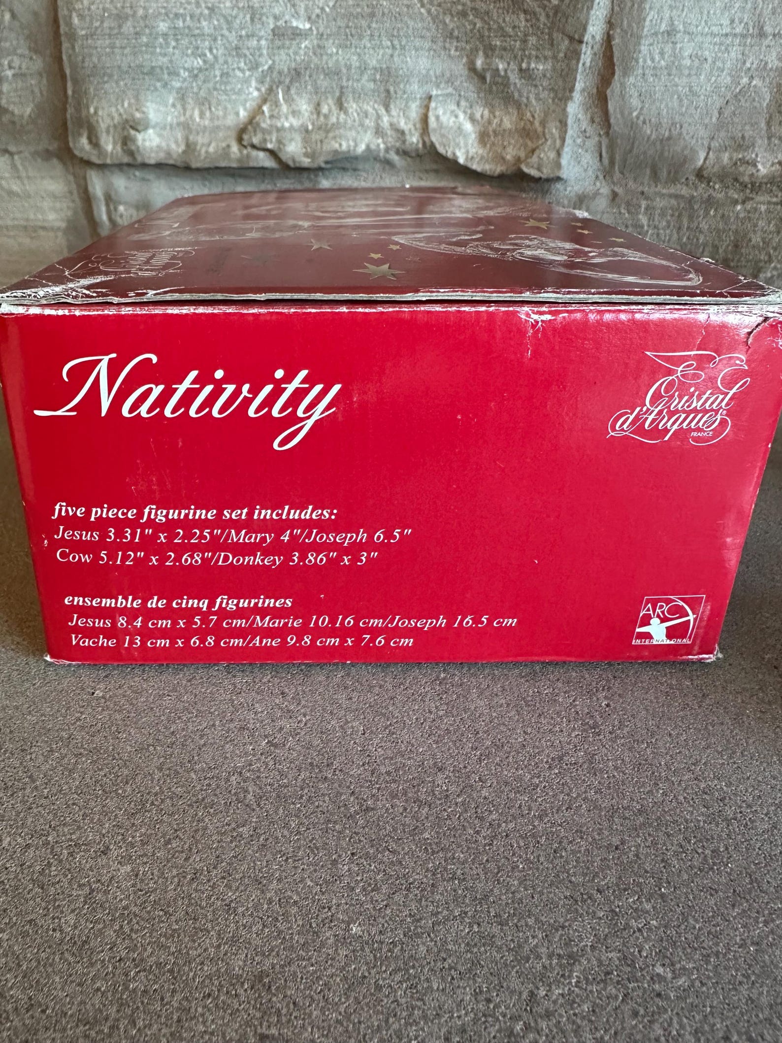 Vintage Clear Glass Nativity Scene Large 4 Piece Lead Crystal Set ...