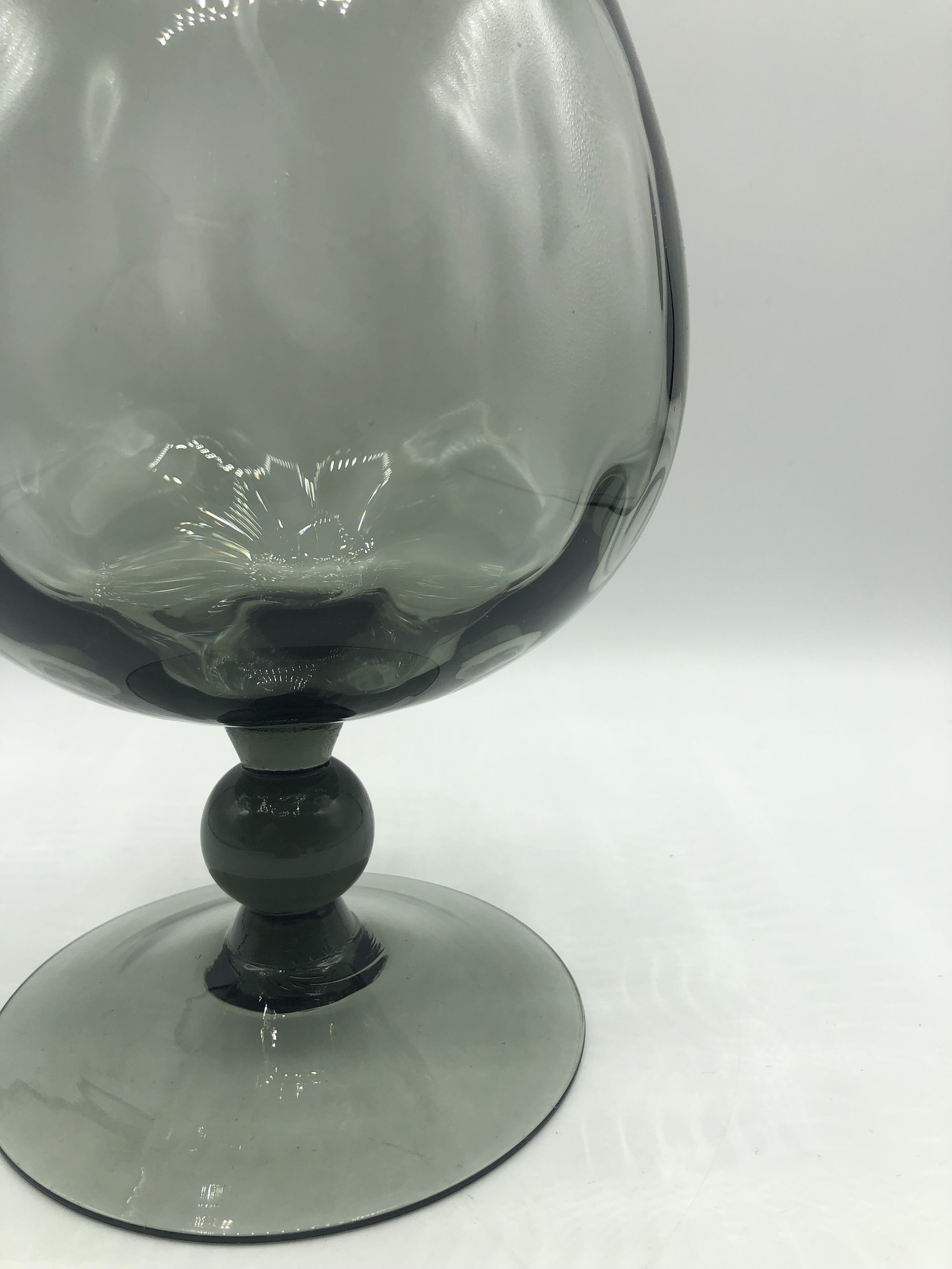 Vintage Large Brandy Snifter Oversized Smoky Gray Glass | Etsy