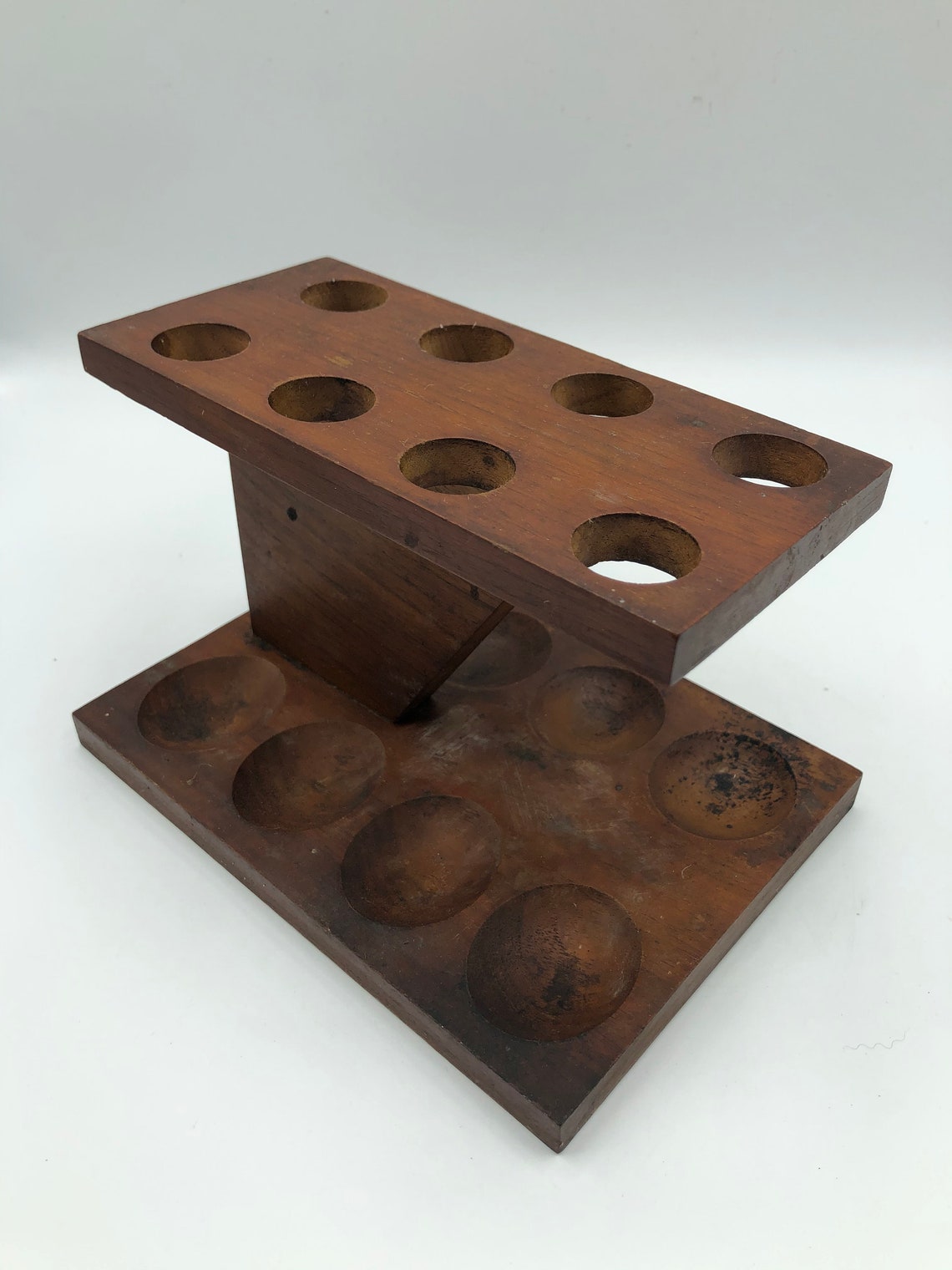 Vintage Walnut Wood Pipe Holder 8 Slot Pipe Stand Tobacciana - Etsy