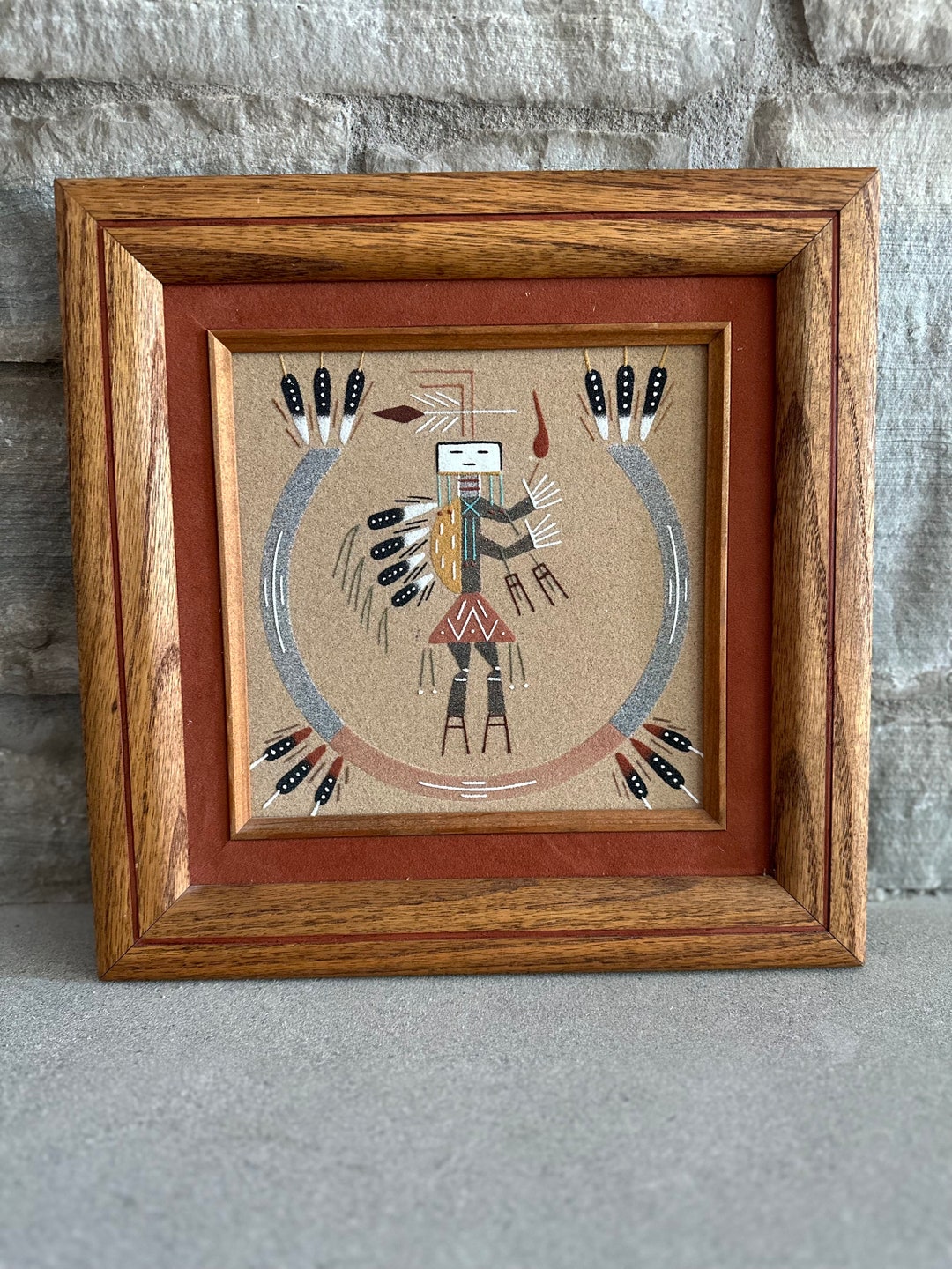 Native American Navajo Sand Art Native American Medicine Man Wall ...
