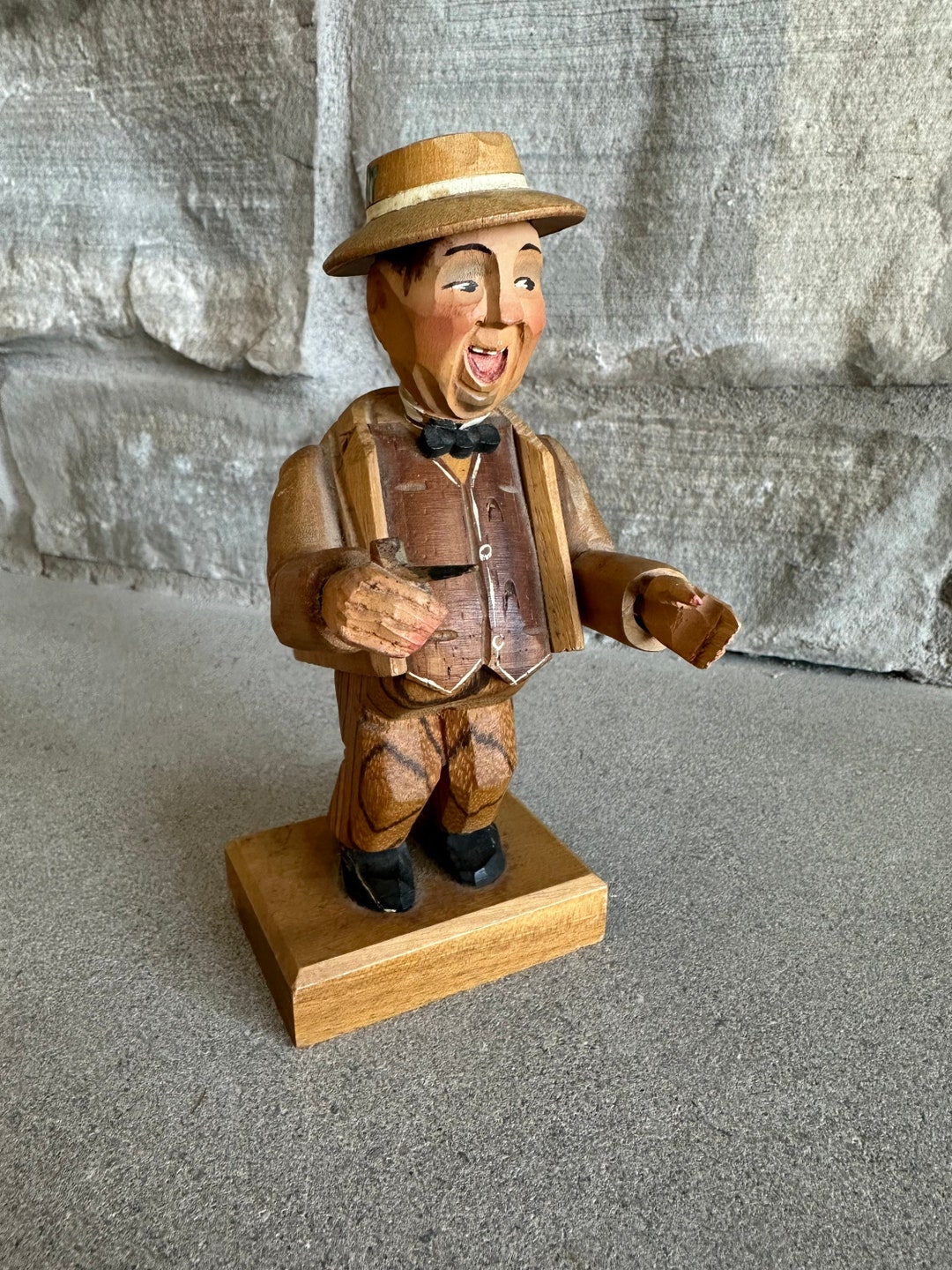 Flat Plane Wood Carving Man Wood Figurine Hand Carved Folk - Etsy