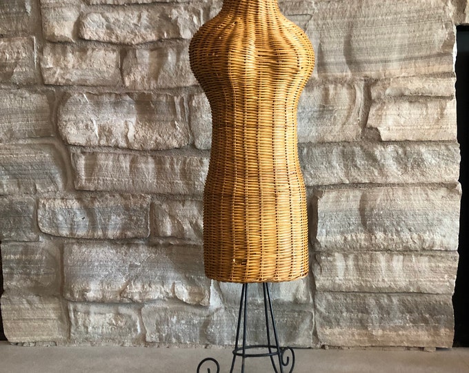 Vintage Wicker Small Dress Form Natural Boho Bohemian Home Decor ...