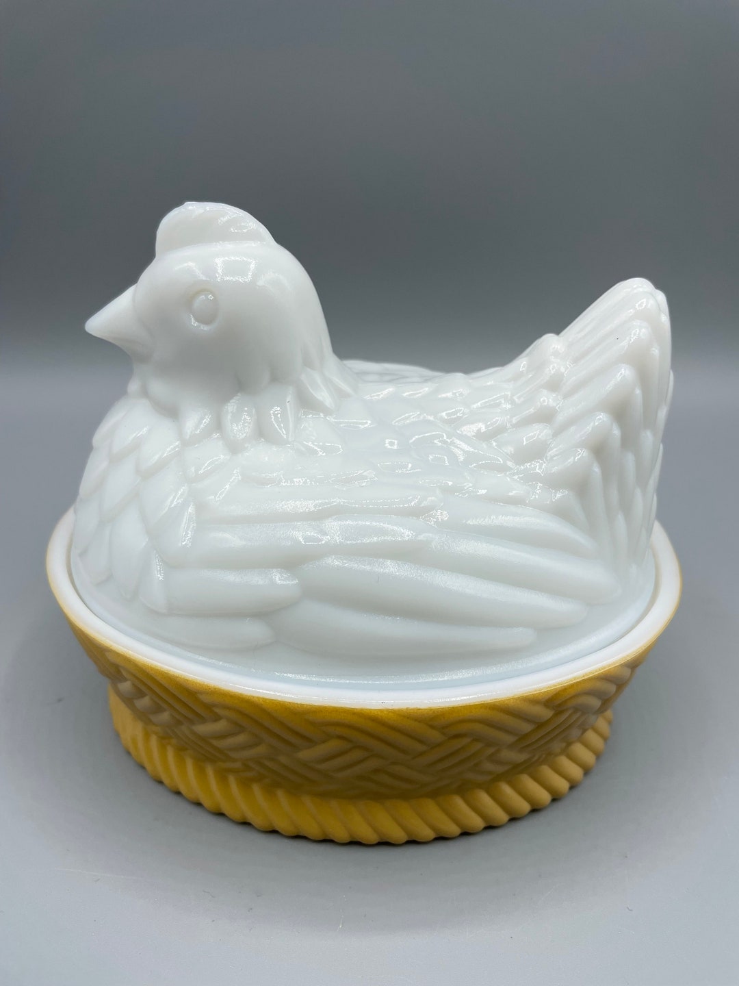 Avon Hen on Nest Chicken Covered Dish 1970s Milk Glass Farmhouse ...