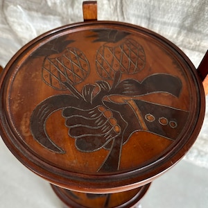 Vintage Carved Wood Folding 3 Tier Pie Stand, Wood Plant Stand, Wood ...