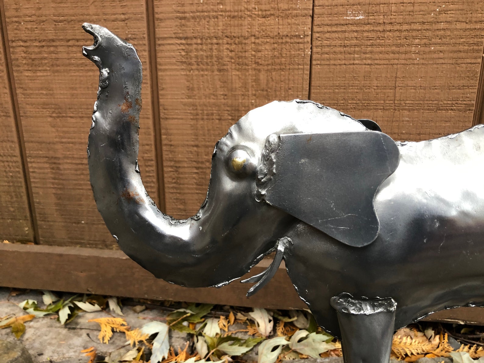 Elephant Sculpture Welded Metal Silver Rustic Elephant Statue - Etsy