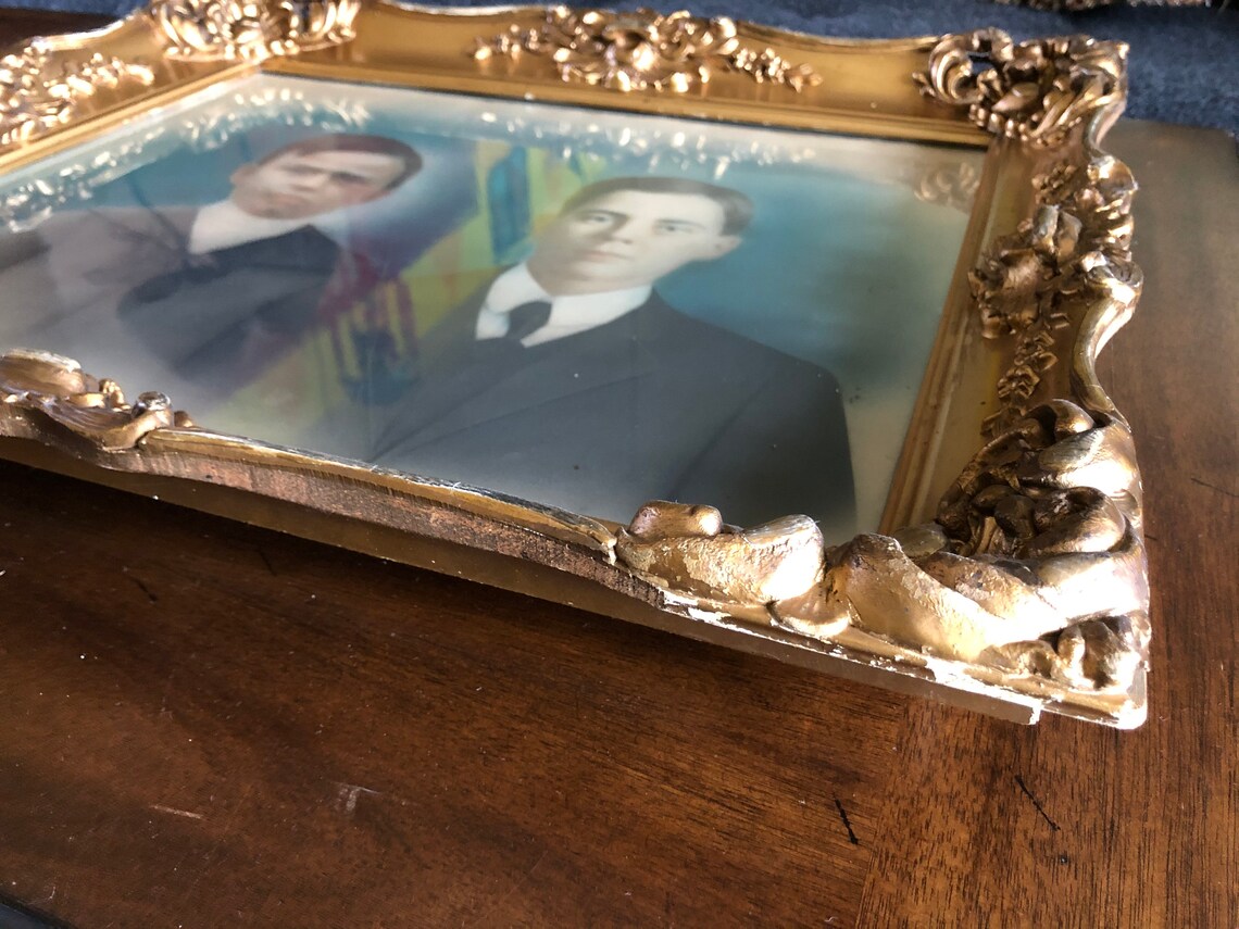 Antique Finnish Brothers Photo, Gold Gesso Frame, Vintage Wall Decor - Etsy