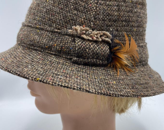 Vintage Pure Wool Tweed Fedora Hat Hanna Hats of Donegal Made in ...