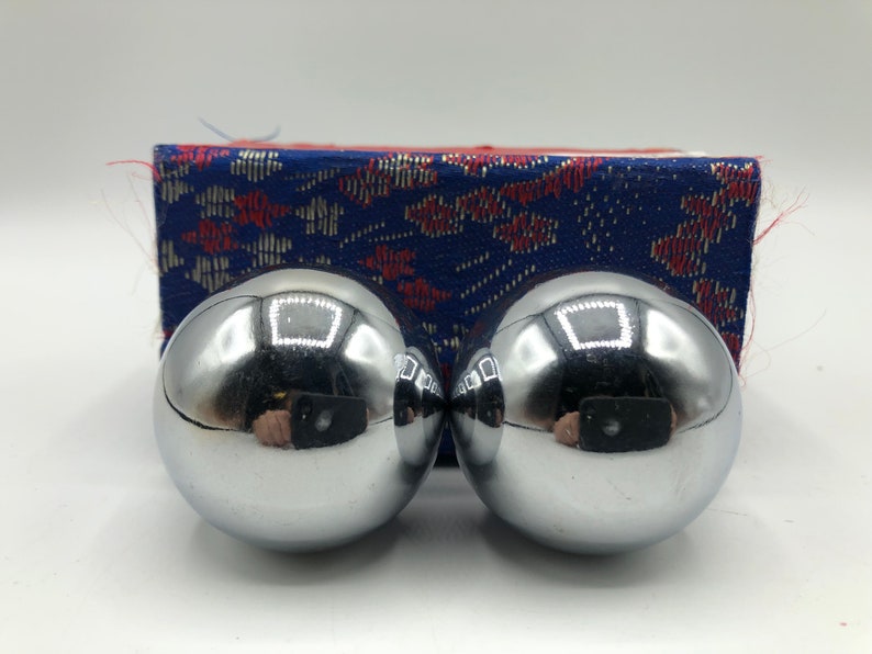 Vintage Asian Baoding Balls Silver Metal Oriental Meditation - Etsy