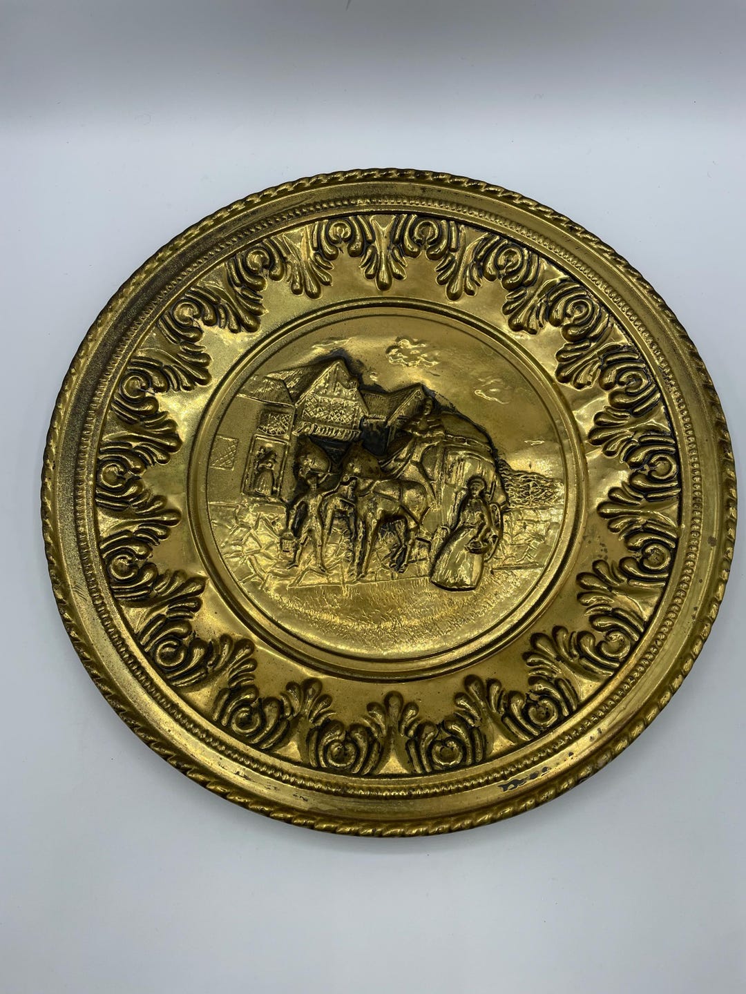 Vintage Gold Plate Flue Cover Fireplace Home Decorative Wall Plate Gold ...