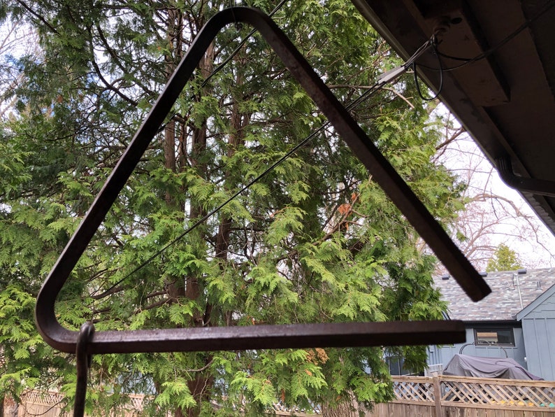 Vintage Large Triangle Chuckwagon Dinner Bell Heavy Iron Hand - Etsy