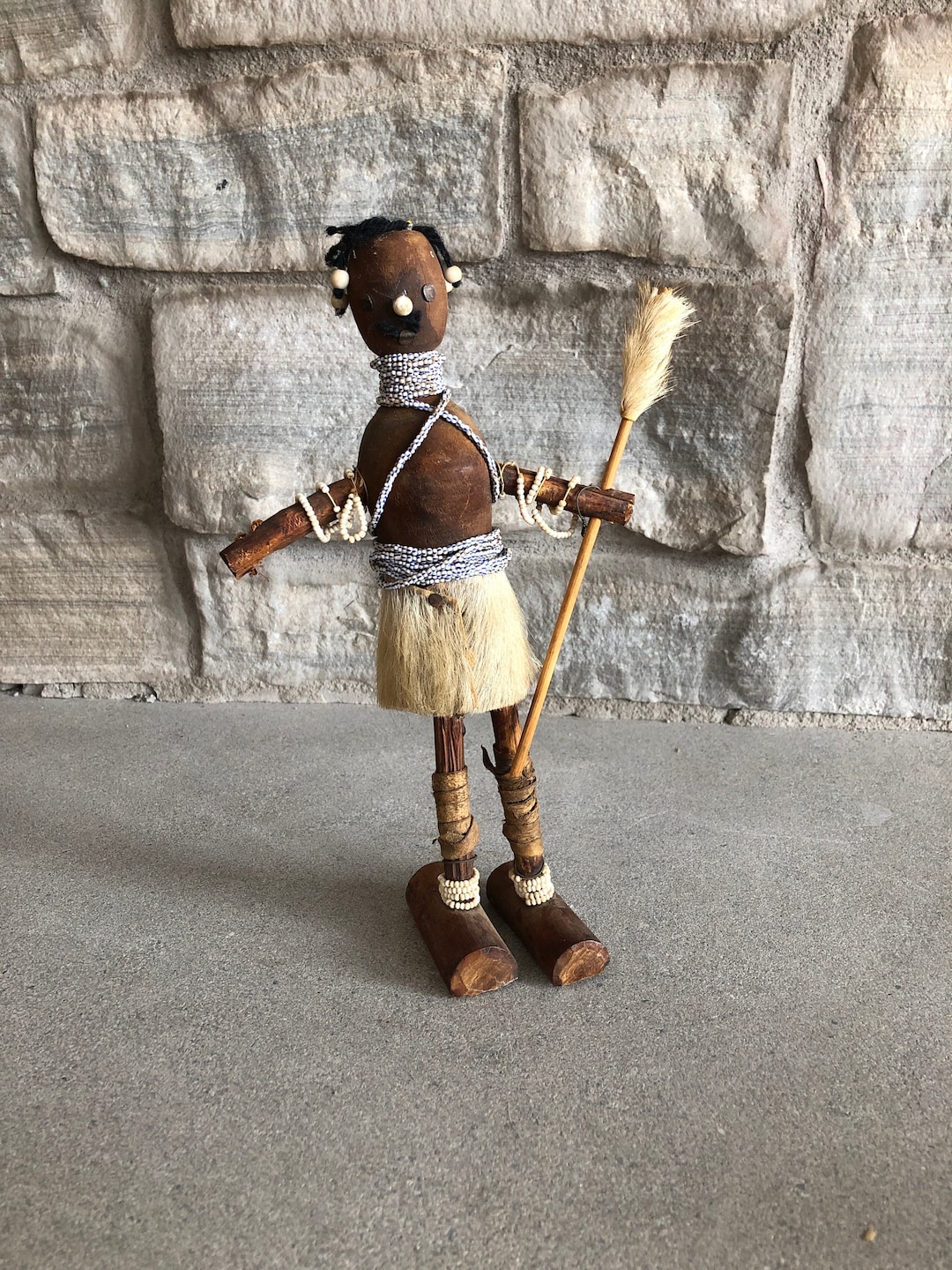 Vintage African Wood Figurine Wooden Carved Sculpture Wood Tribal ...