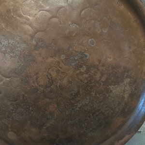 Vintage Round Craftsman Studios Hammered Copper Tray Copper Antique ...