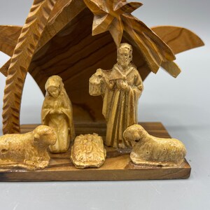 Wood Bethlehem Nativity Set Mini Wooden Nativity Scene Carved Creche ...