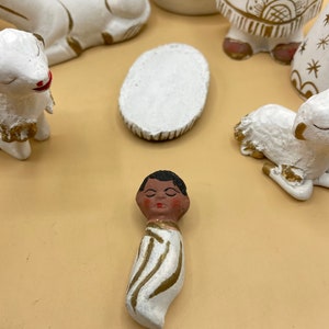 Vintage Mexico Pottery Nativity Set Mexican Folk Art Christmas ...