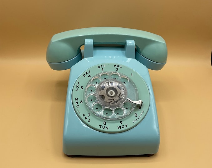 Vintage Light Blue Retro Push Button Rotary Look Land Line - Etsy