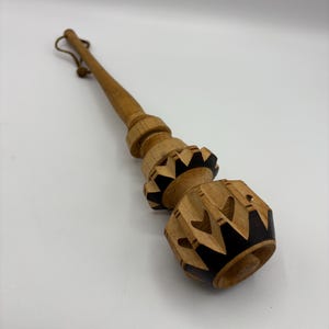 Vintage Wooden Mexican Molinillo Hand Carved Whisk Primitive Wood Hot ...