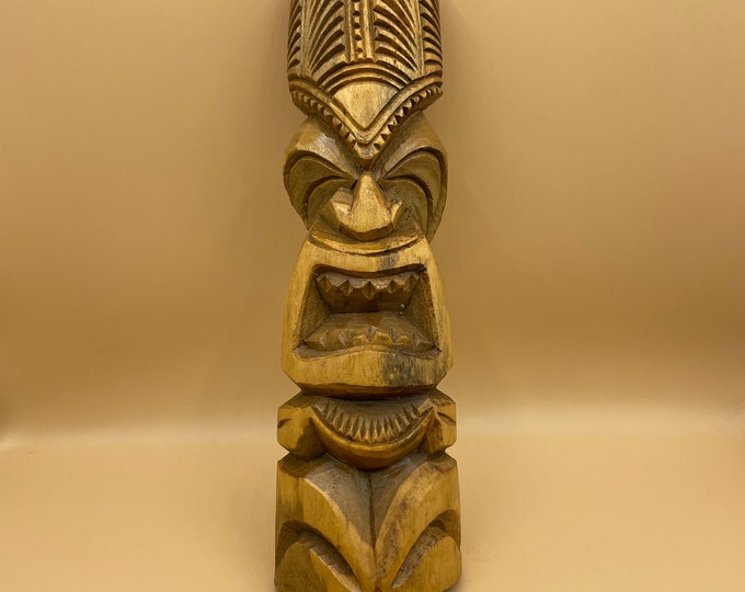 Vintage Carved Wood Tiki God Statue Tiki Bar Decor Hawaiian Polynesian ...