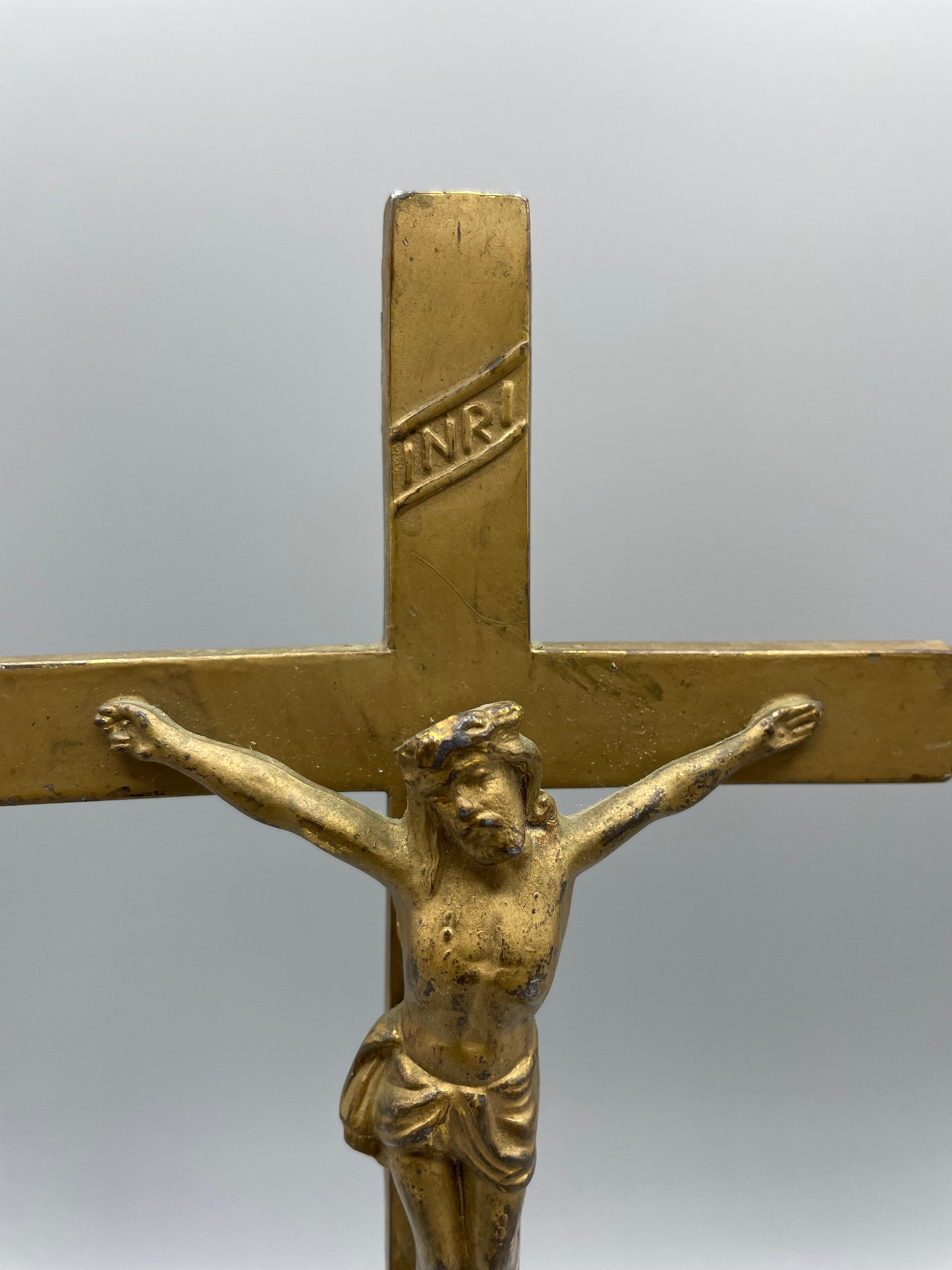 Vintage Metal Alter Cross Jesus Christ Crucifixion Tabletop Crucifix ...