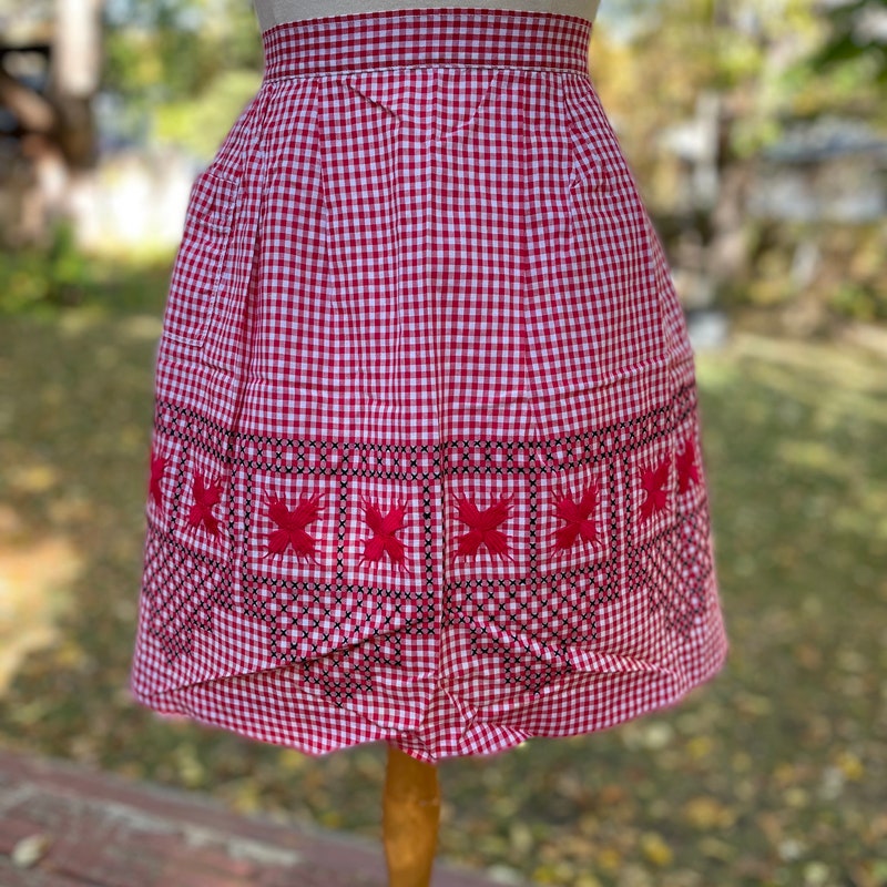 Red Gingham Apron - Etsy