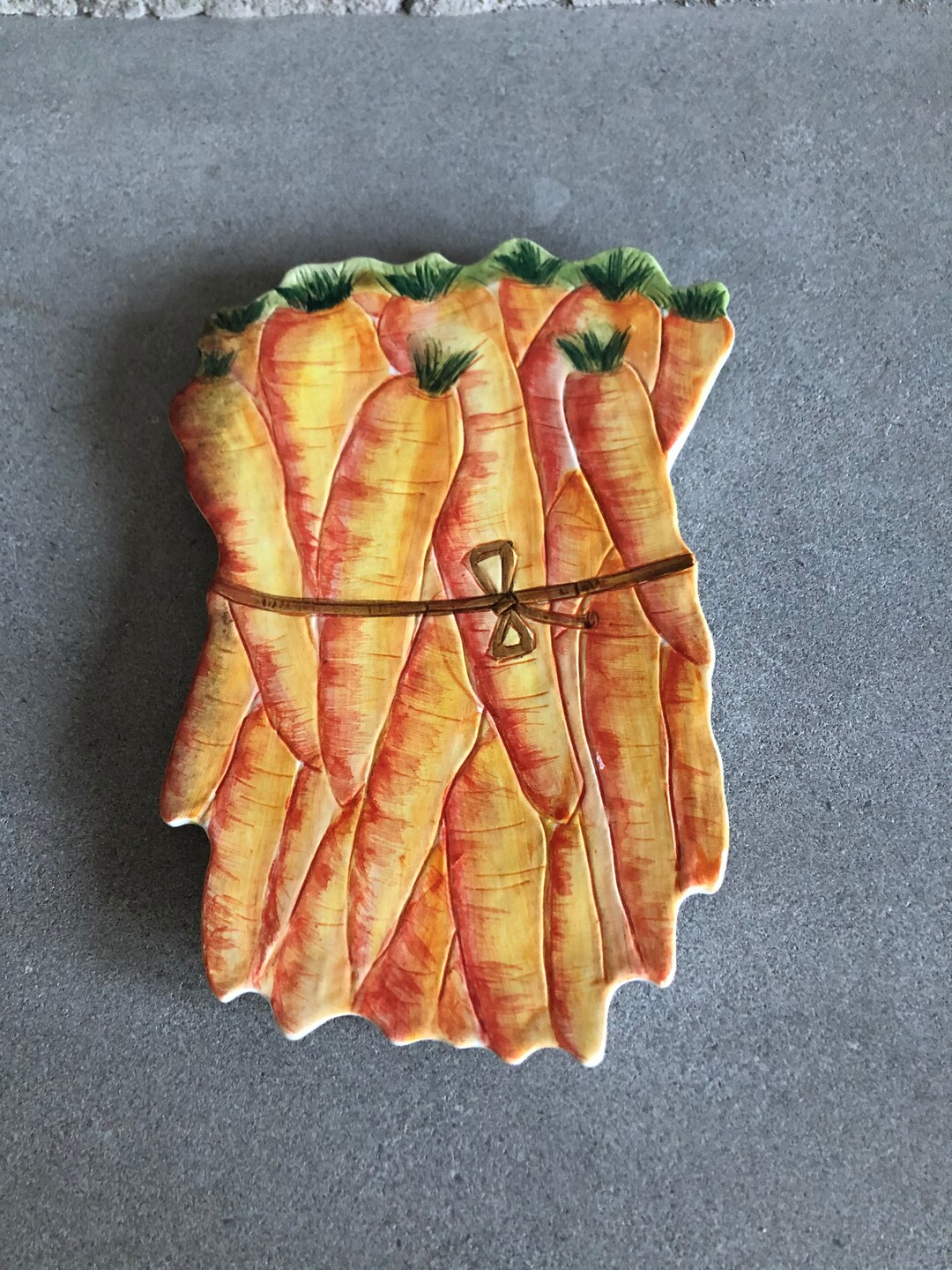 Vintage Italian Ceramic Carrot Plate Trivet Hot Plate Wall Decor ...