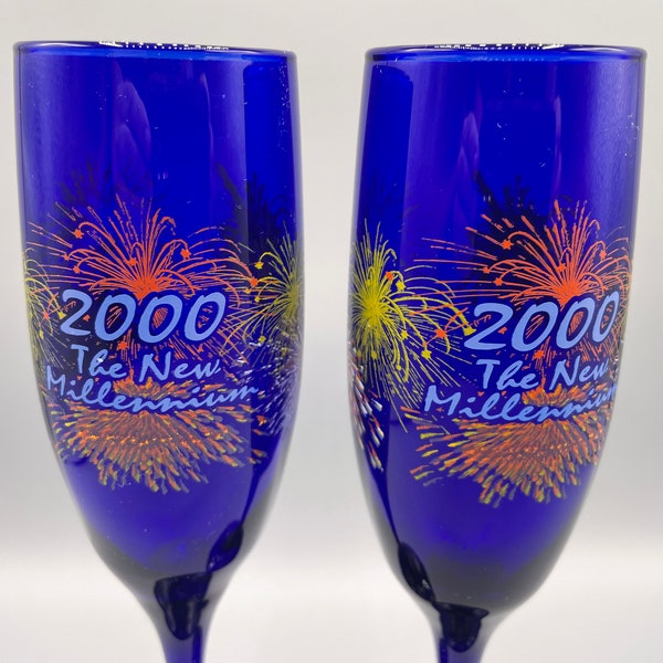 Millennium 2000 Champagne Glasses - Etsy