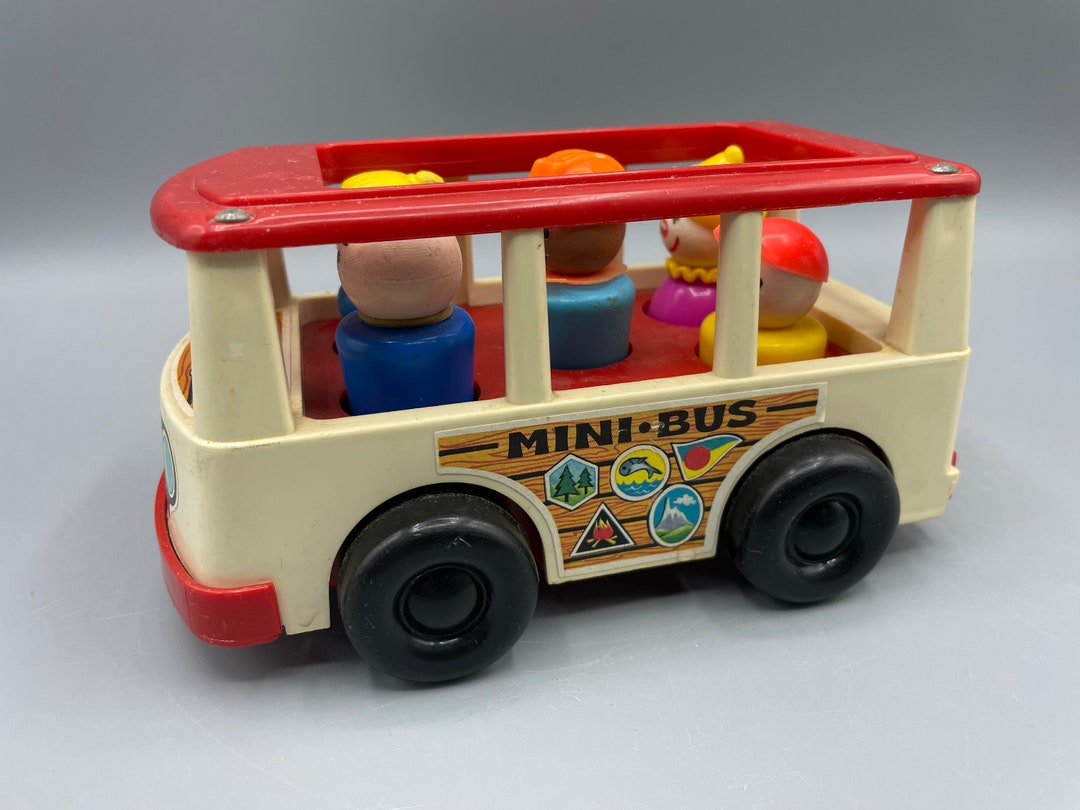 Fisher Price Mini Bus 1960s Vintage FP Toy Little People Family Bus ...