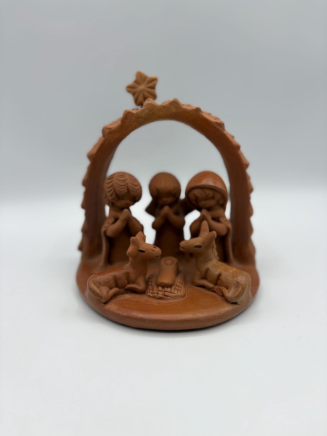 Vintage Terra Cotta Nativity Pottery Christmas Manger Set - Etsy