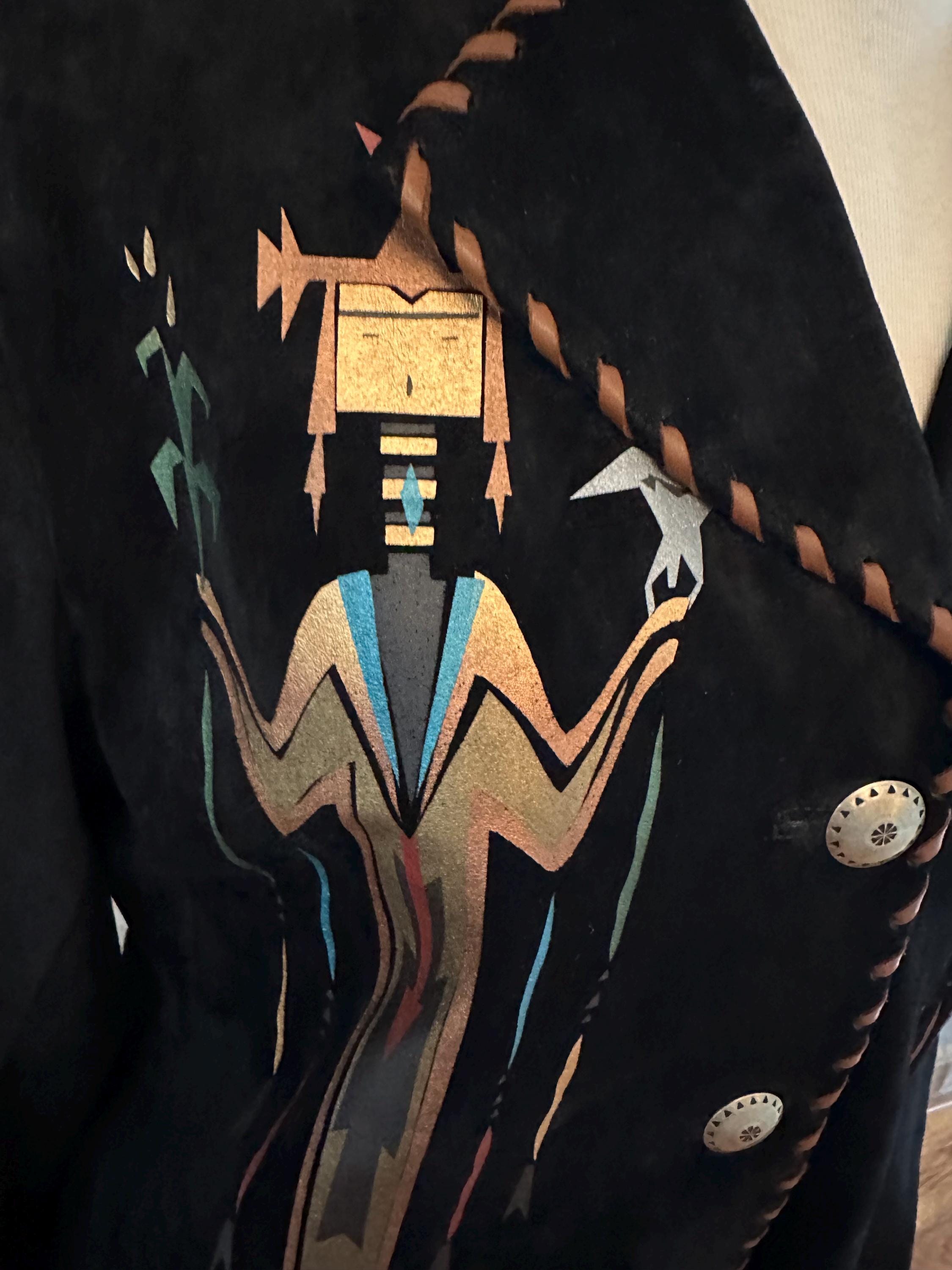 Vintage 1980s Hand-painted Suede Jacket: Santa Fe Corn Maiden Design - Etsy