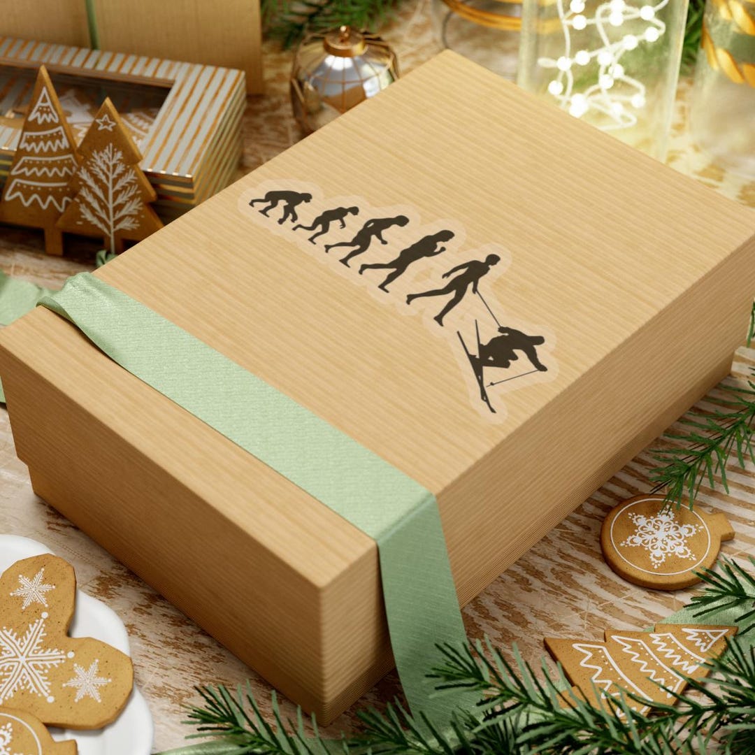 Ski Evolution Sticker - Fun Winter Sports Vinyl Decal for Ski Lovers ...