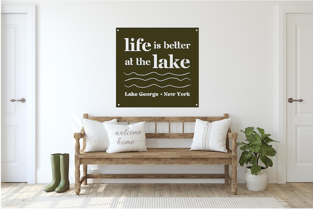Personalized Life is Better at the Lake Sign, Lake House Sign, Metal ...