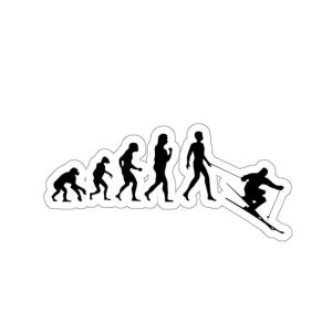 Ski Evolution Sticker - Fun Winter Sports Vinyl Decal for Ski Lovers ...