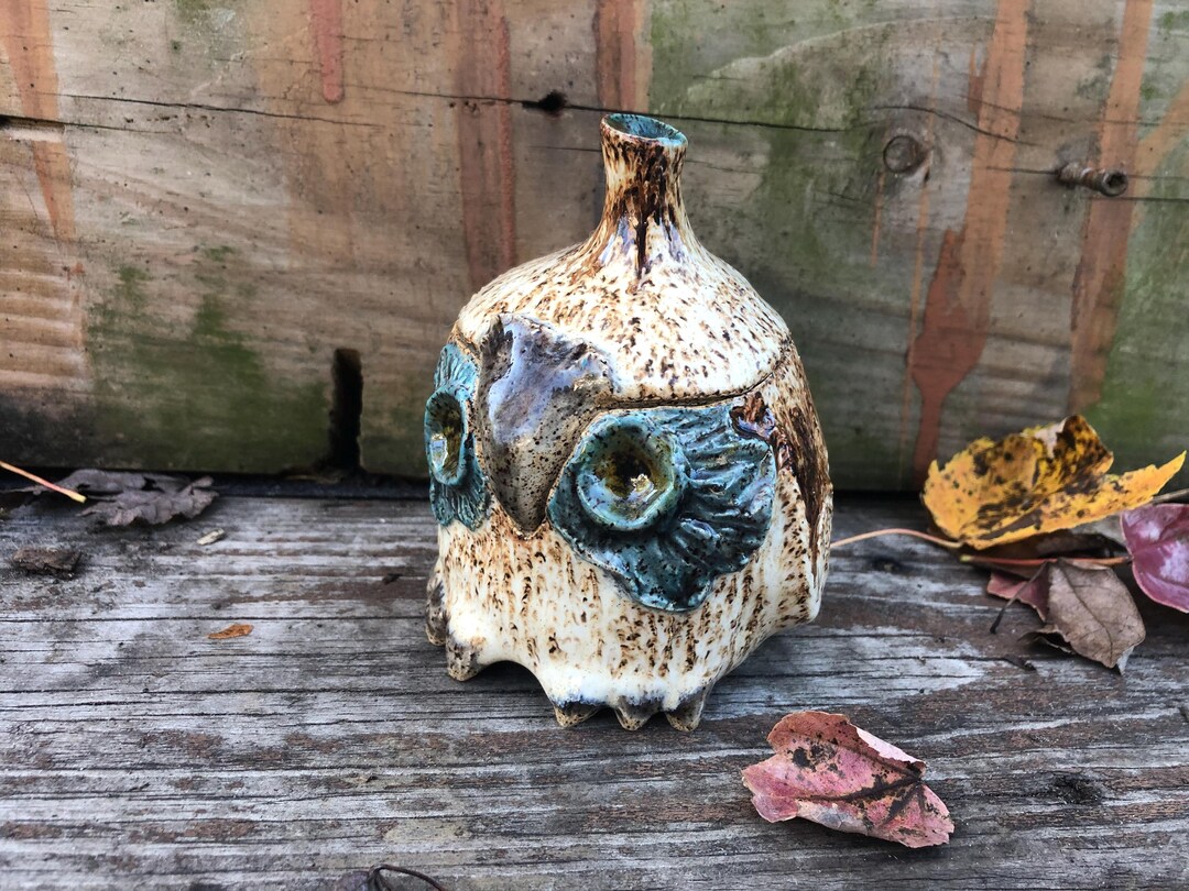 Woodland Owl Jar - Handbuilt Ceramic Pottery - Etsy