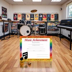Recognition Certificates - Music Achievement, 30 Certificates 11x8.5in ...