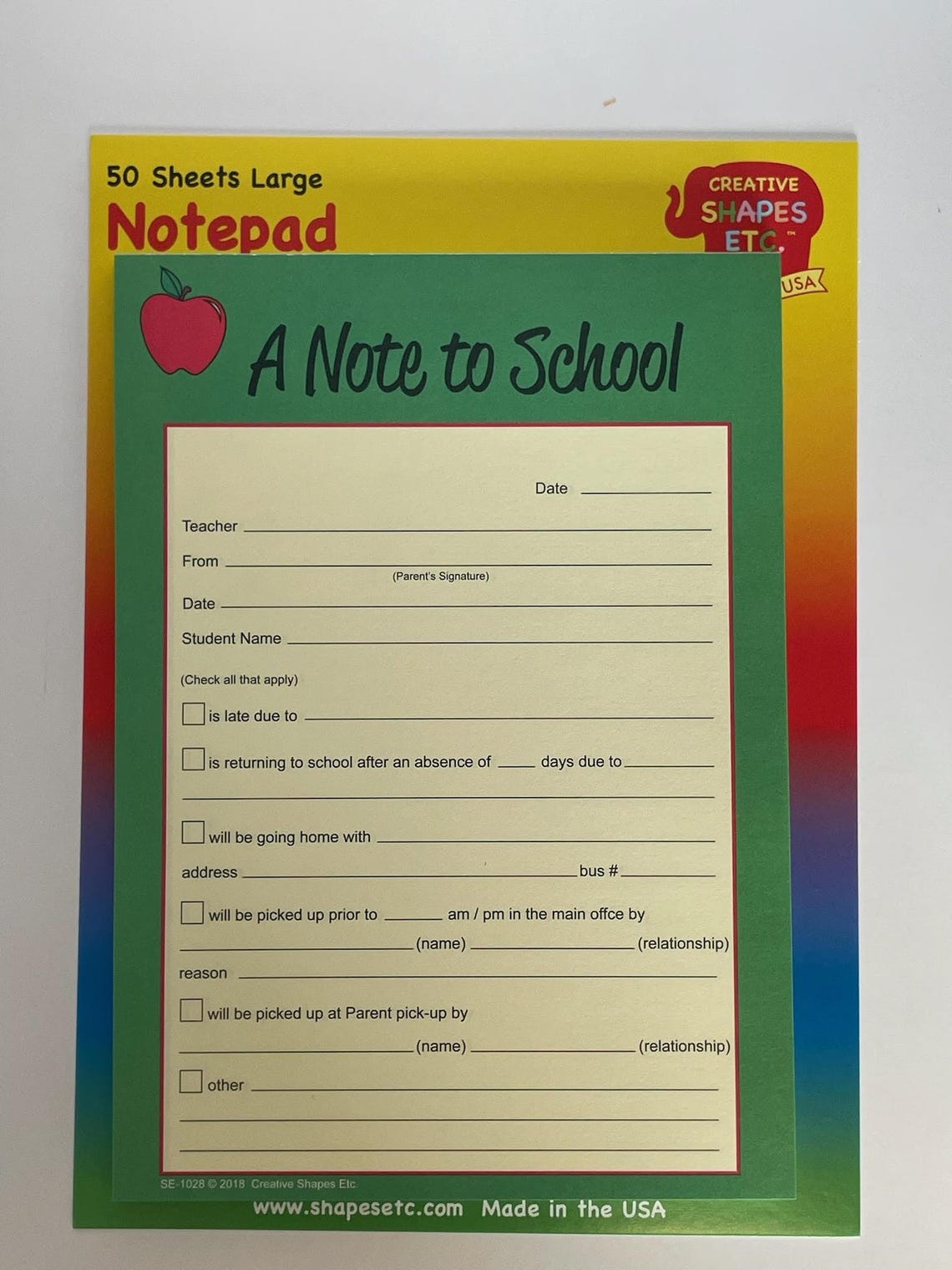 Note to School Notes to Parents, School Communication Notepad, Bus Note ...