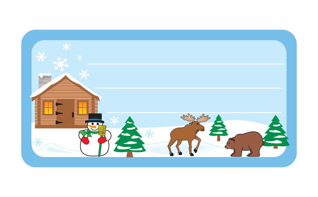 Winter Animals Name Tags: Self-adhesive Labels, 36 Pack - Etsy