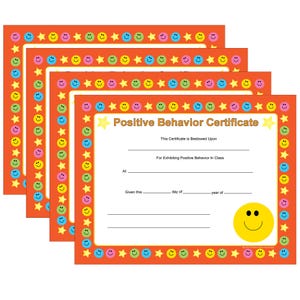 Positive Behavior Certificates: Student Classroom Awards (30 Count ...