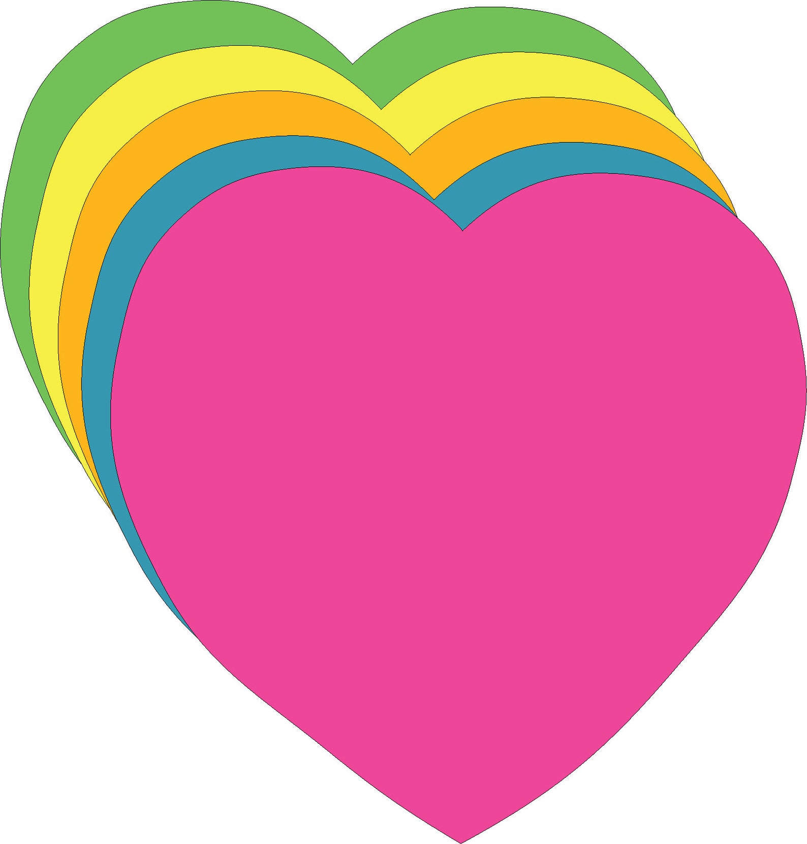 Bright Neon Cut-outs Assorted Color Heart - Etsy