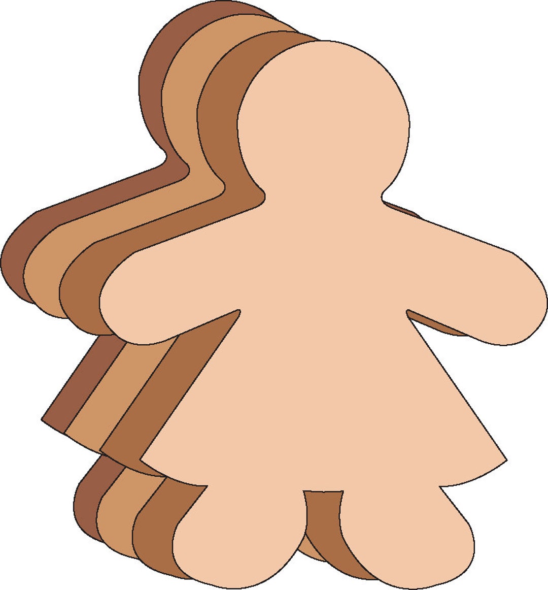 Creative Cut-outs - Multicultural Girl - Etsy