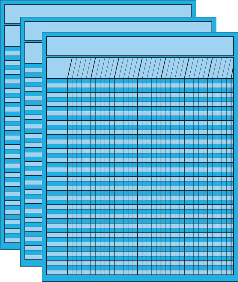 Laminated Incentive Chart - Vertical Blue Set of 3 - Etsy